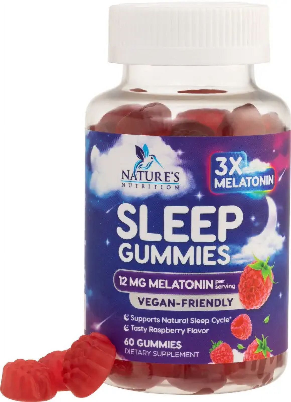 Bonzelo Melatonin 12mg, Extra Strength Sleep Aid Gummy for Natural ...