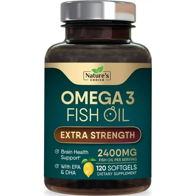 Bonzelo Omega 3 Fish Oil with EPA & DHA Triple Strength 2400mg 120 ...