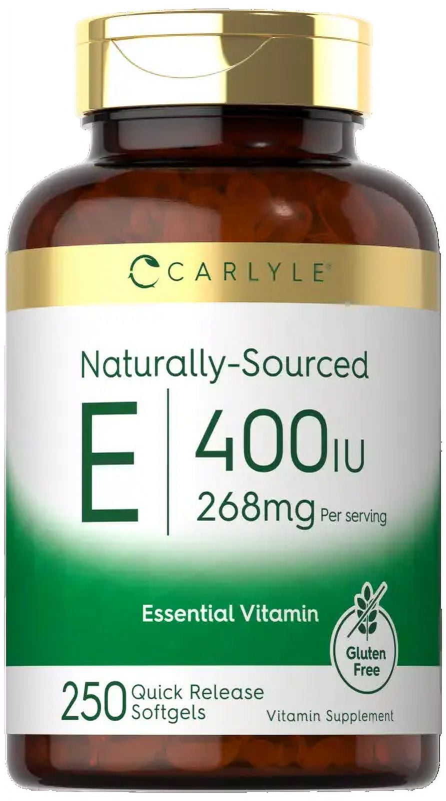 Bonzelo Vitamin E 400 IU | 250 Softgels | Naturally Sourced | Non-GMO ...