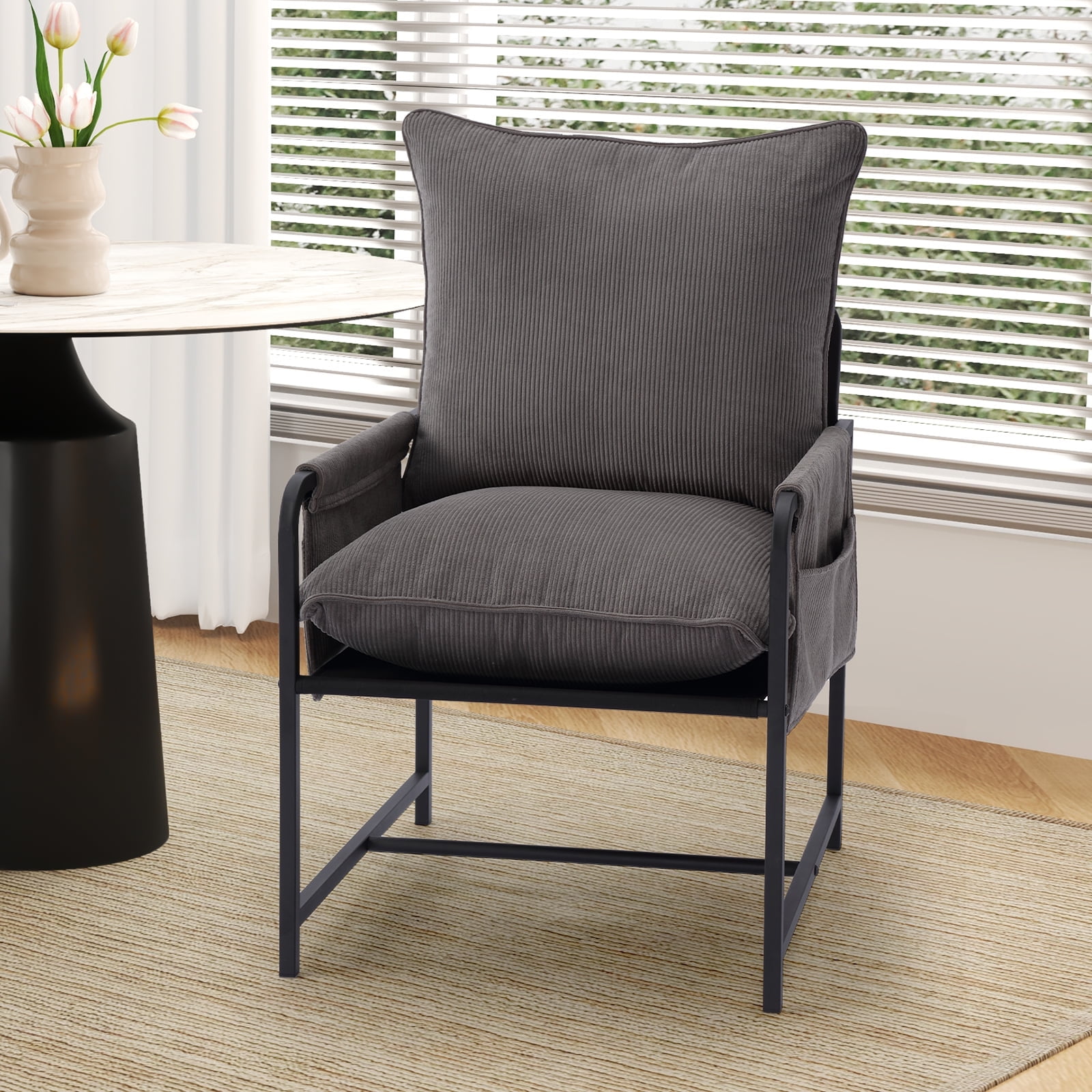 Bonzy Home Accent Chair Mid Century Modern Armchair with Metal Frame ...