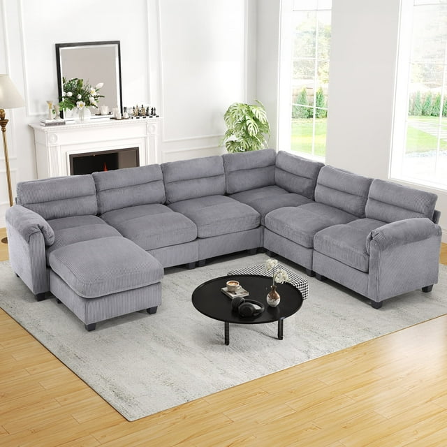 Bonzy Home Convertible Sectional Sofa Couch for Living Room With ...
