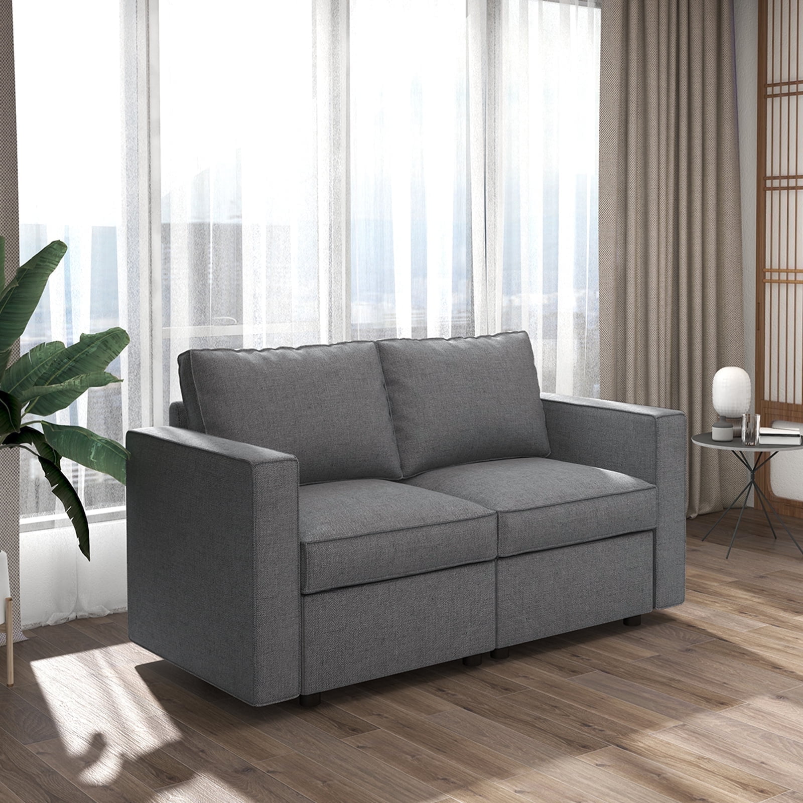 Bonzy Home Convertible Sectional Sofa for Apartment Reversible Storage ...