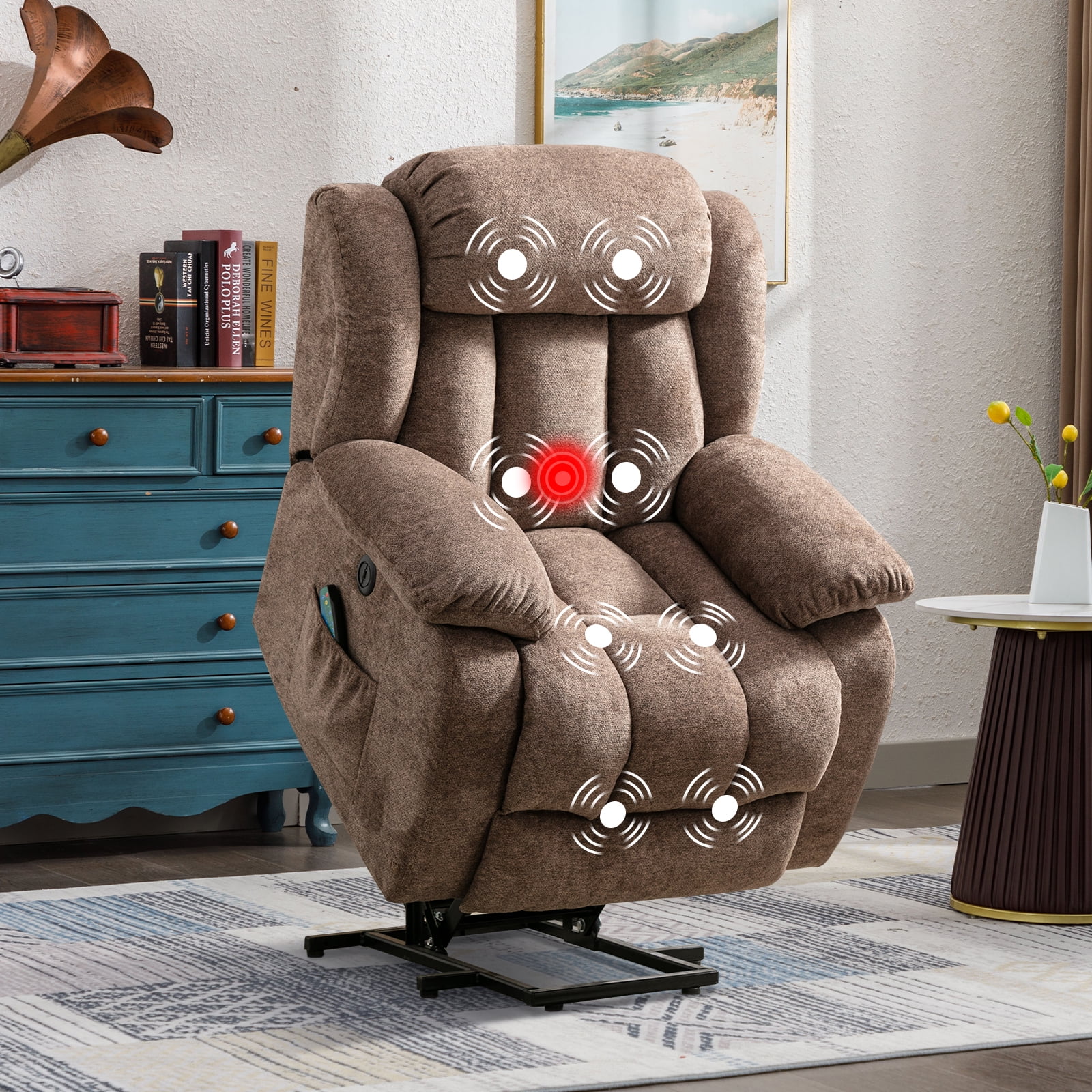 Ebello Design Power Assist Electric Lift Recliner Chair with Massage ...