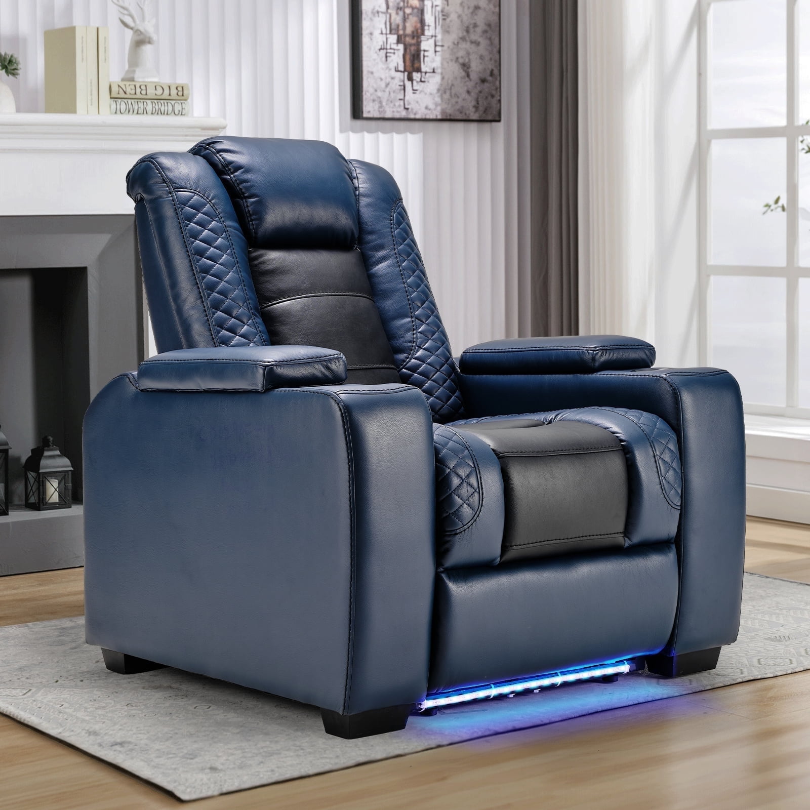 Bonzy Home Electric Recliner LED Lighting Adjustable Headrest with USB ...