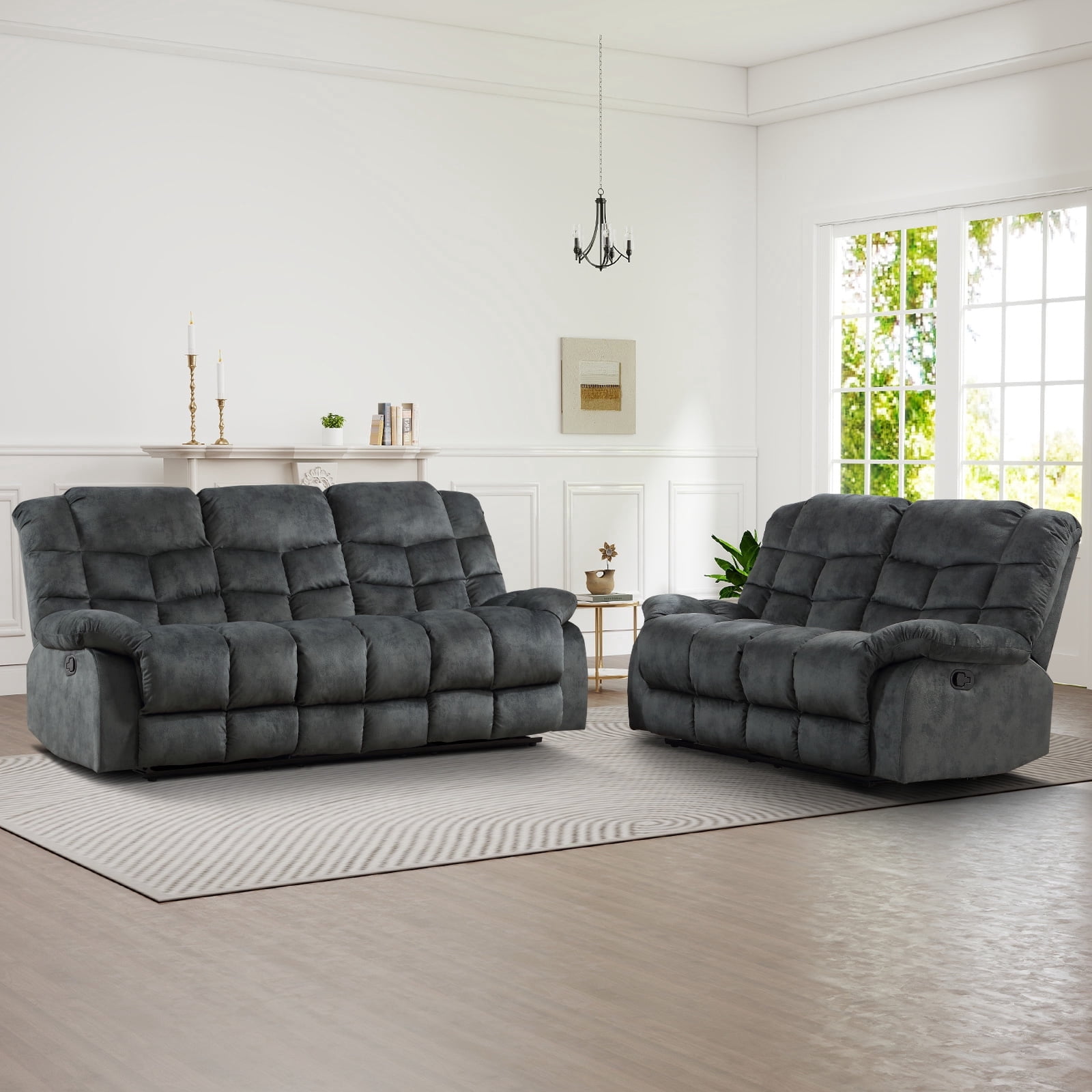 Bonzy Home Manual Recliner Sofa Set, Living Room Furniture with ...