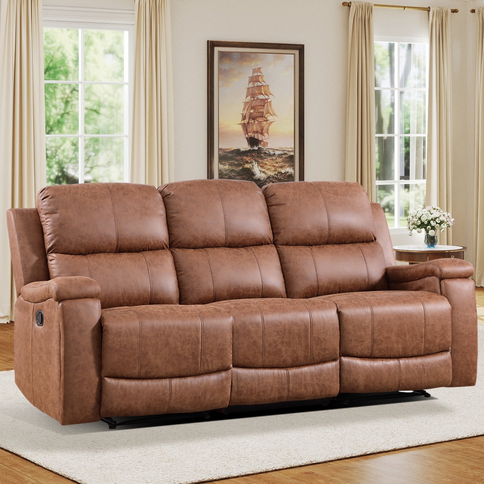Bonzy Home Manual Reclining Sofa,3 Seat Recliner Couch Sofa with ...