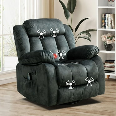 Ketaiyou Large Power Swivel Rocker Recliner with Massage and Heat, USB ...