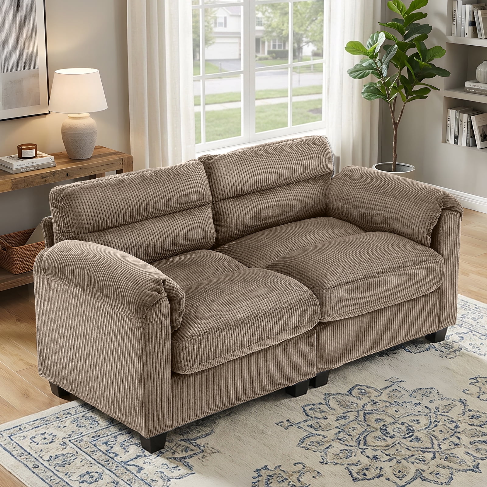 Bonzy Home Modern Loveseat Modular Sectional Sofa Couches for Living ...