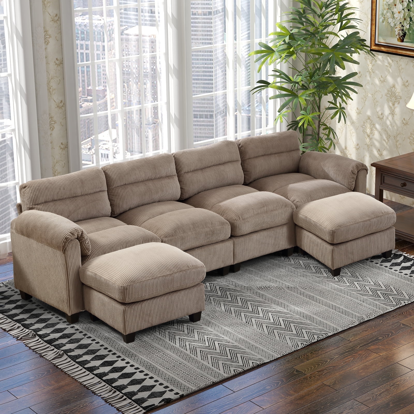 Bonzy Home Modular Sectional Sofa Couches for Living Room U-Shaped Sofa ...