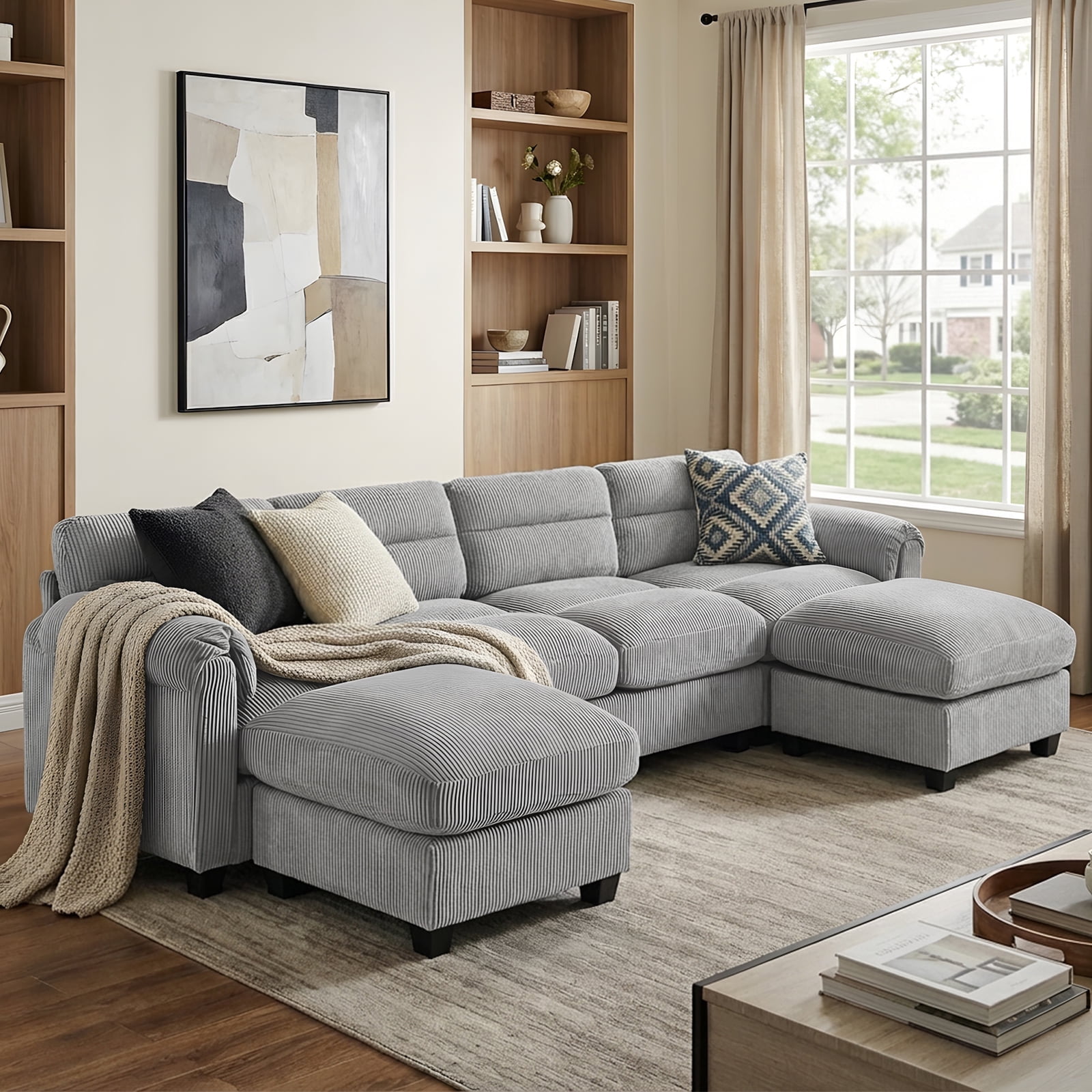 Bonzy Home Modular Sectional Sofa Couches for Living Room U-Shaped Sofa ...
