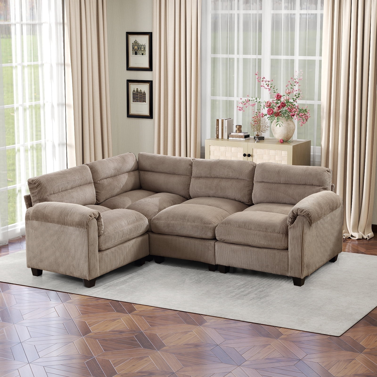 Bonzy Home Modular Sectional Sofa, L‑Shaped Couch, Ultra‑Comfort ...