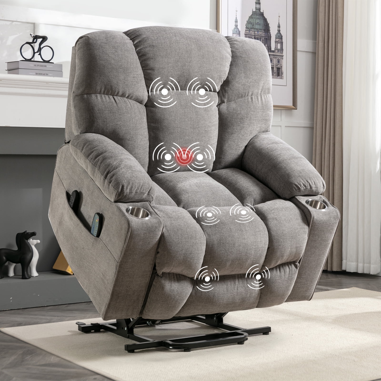 Bonzy Home Oversized Power Lift Recliner,Elderly Lift Chair with Heat ...