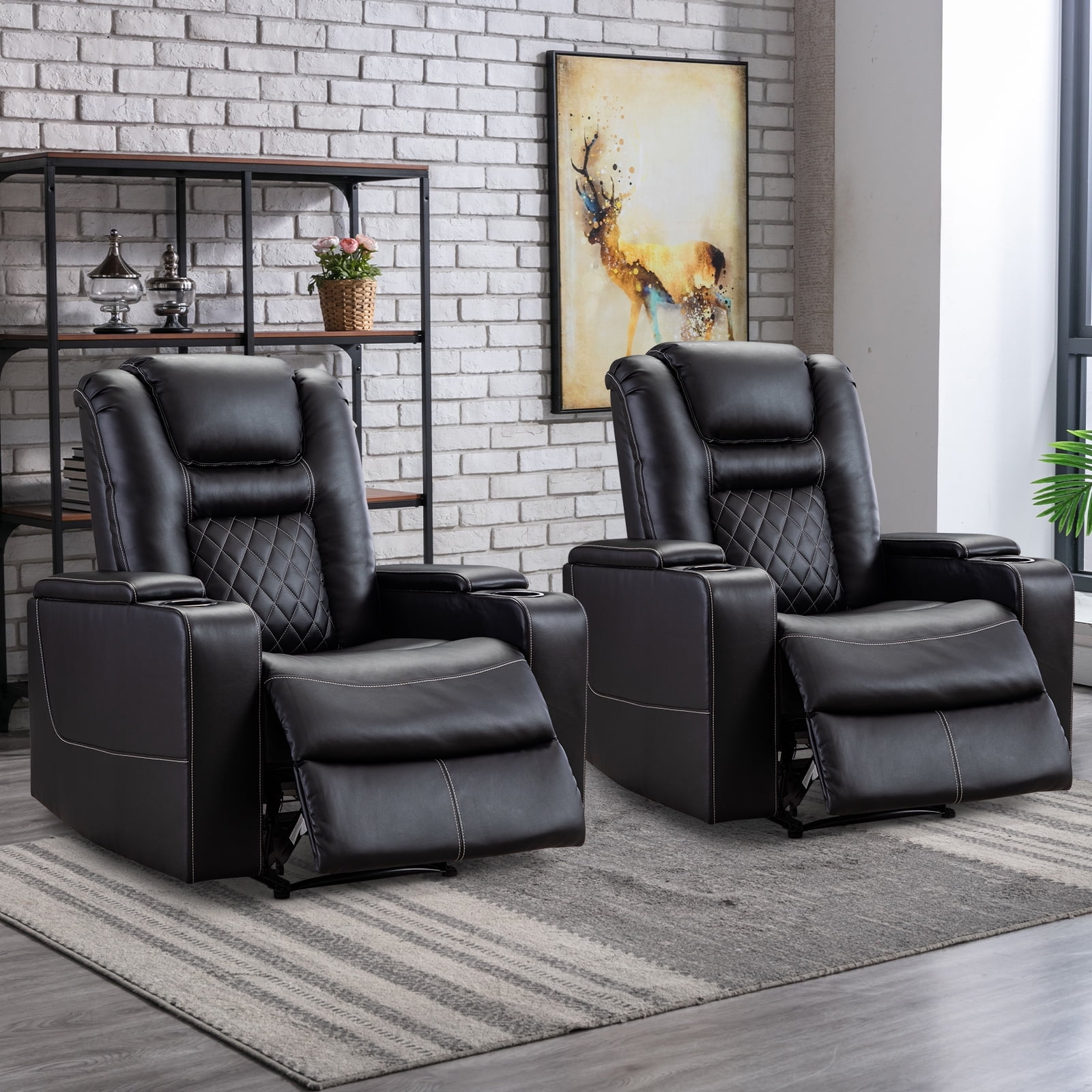 Bonzy Home Power Electric Recliner Chair Set of 2 with USB Ports and ...