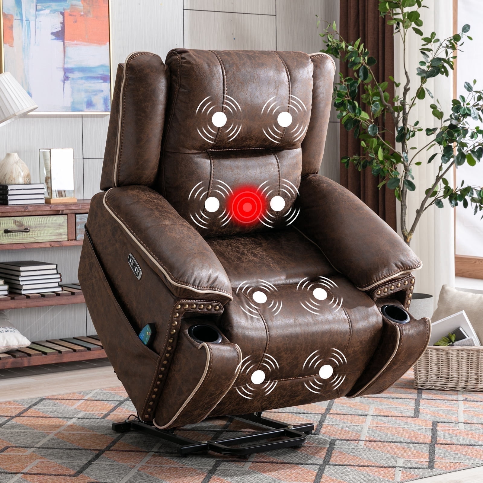 Bonzy Home Power Lift Chair Recliner Electric Massage Recliner with Cup ...