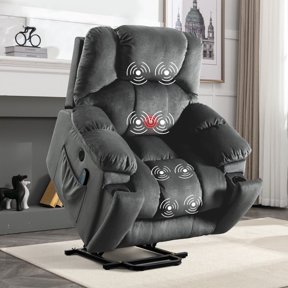Alwalue Oversized Manual Recliner Chair, Velvet Soft Overstuffed for ...
