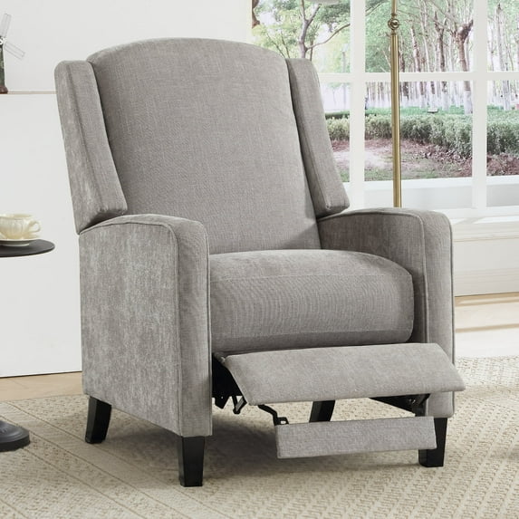 Bonzy Home Push-Back Recliner Chair — Fabric Wingback Reclining Chair ...