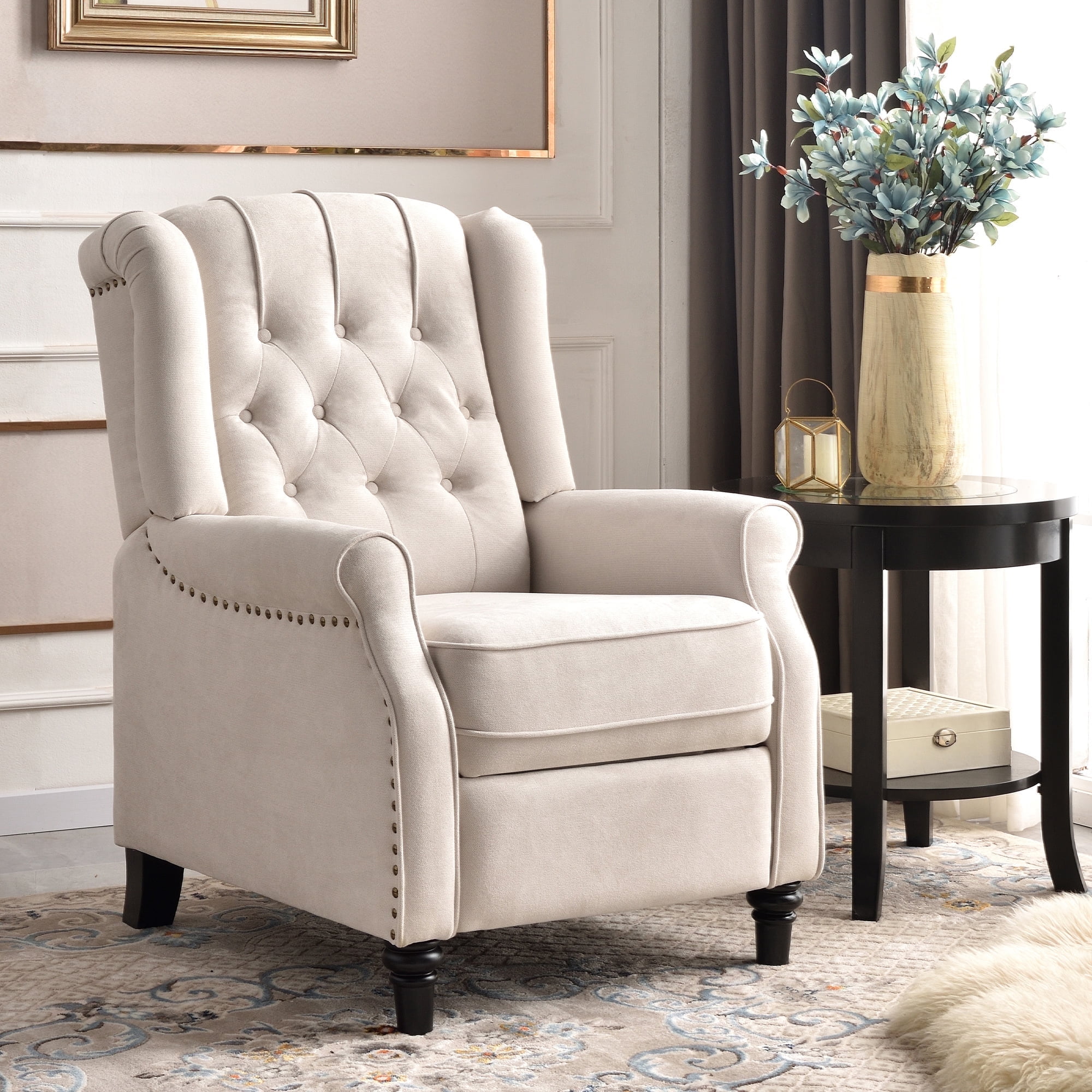 Bonzy Home Pushback Recliner Fabric Reclining Chair Sofa for Living ...