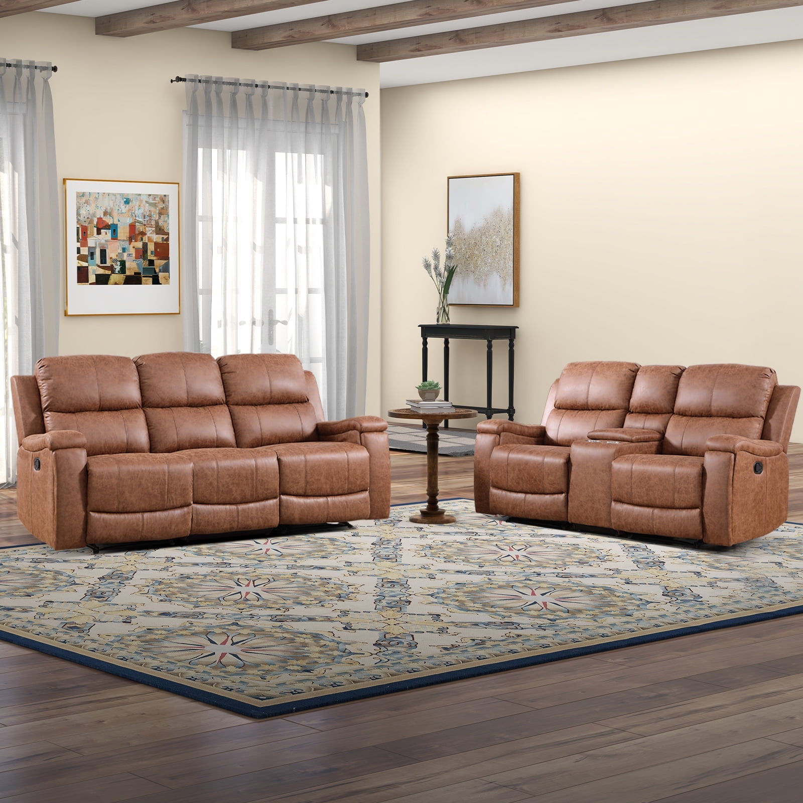 Bonzy Home Recliner Sofa Furniture Set, Manual Recliner Chair, Manual ...