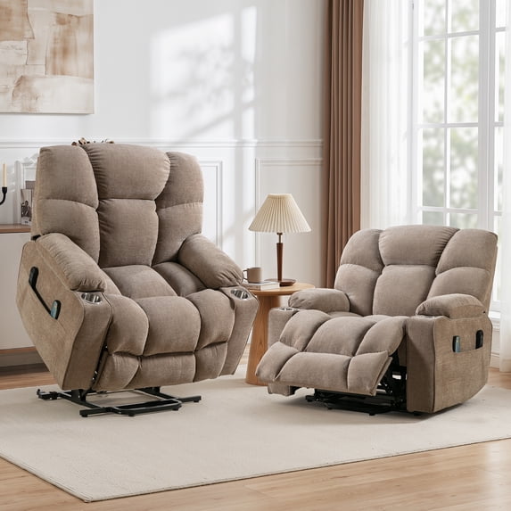 Bonzy Home Set of 2 Oversized Power Lift Recliners, Electric Lift ...