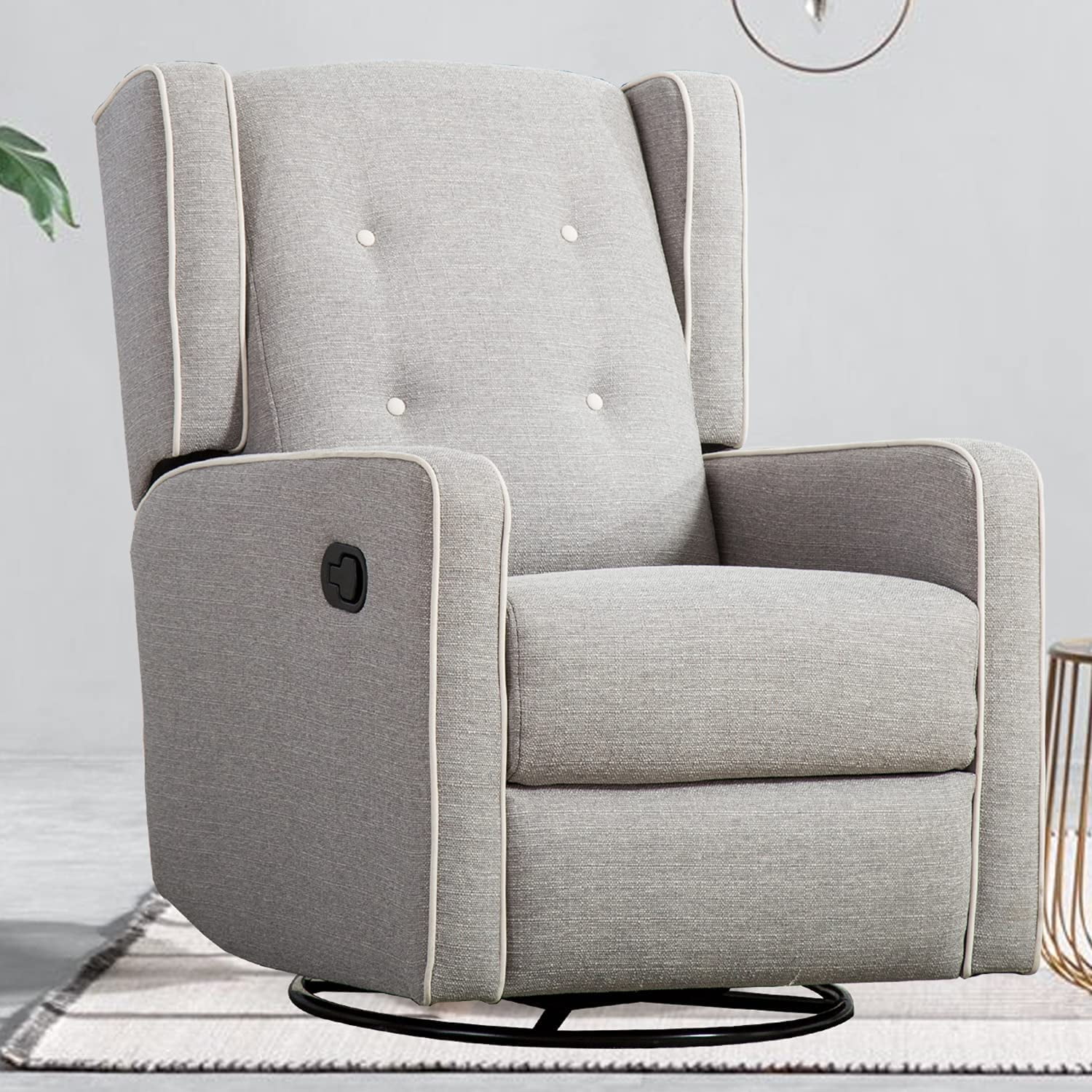 Bonzy Home Swivel Rocker Recliner Chair, Manual Reclining Chair, Single ...