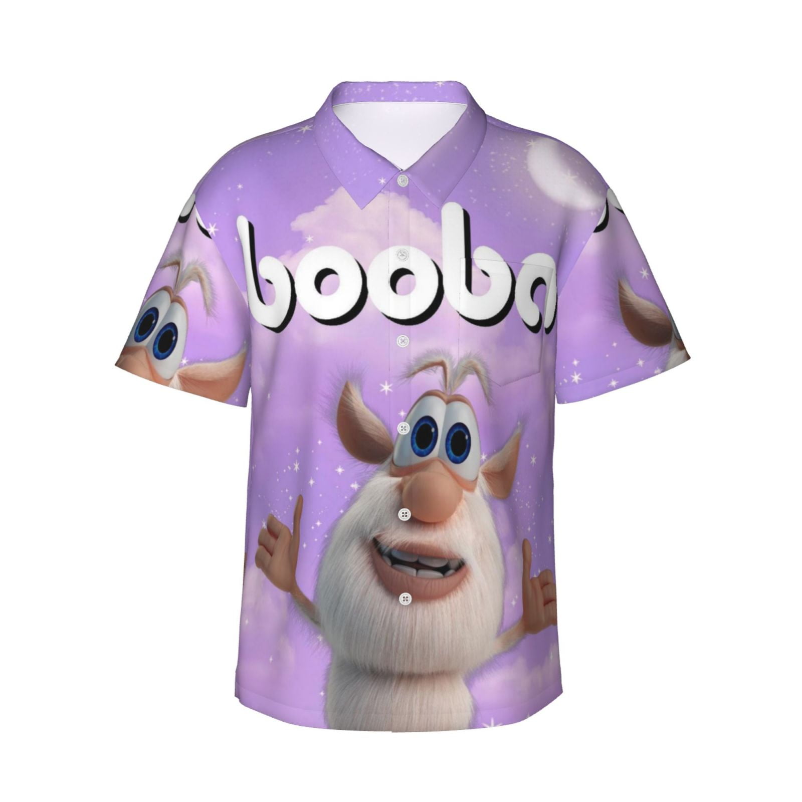 Boo-Ba 3d Print Casual Button Down Short Sleeve Cuba Collar Shirt For ...