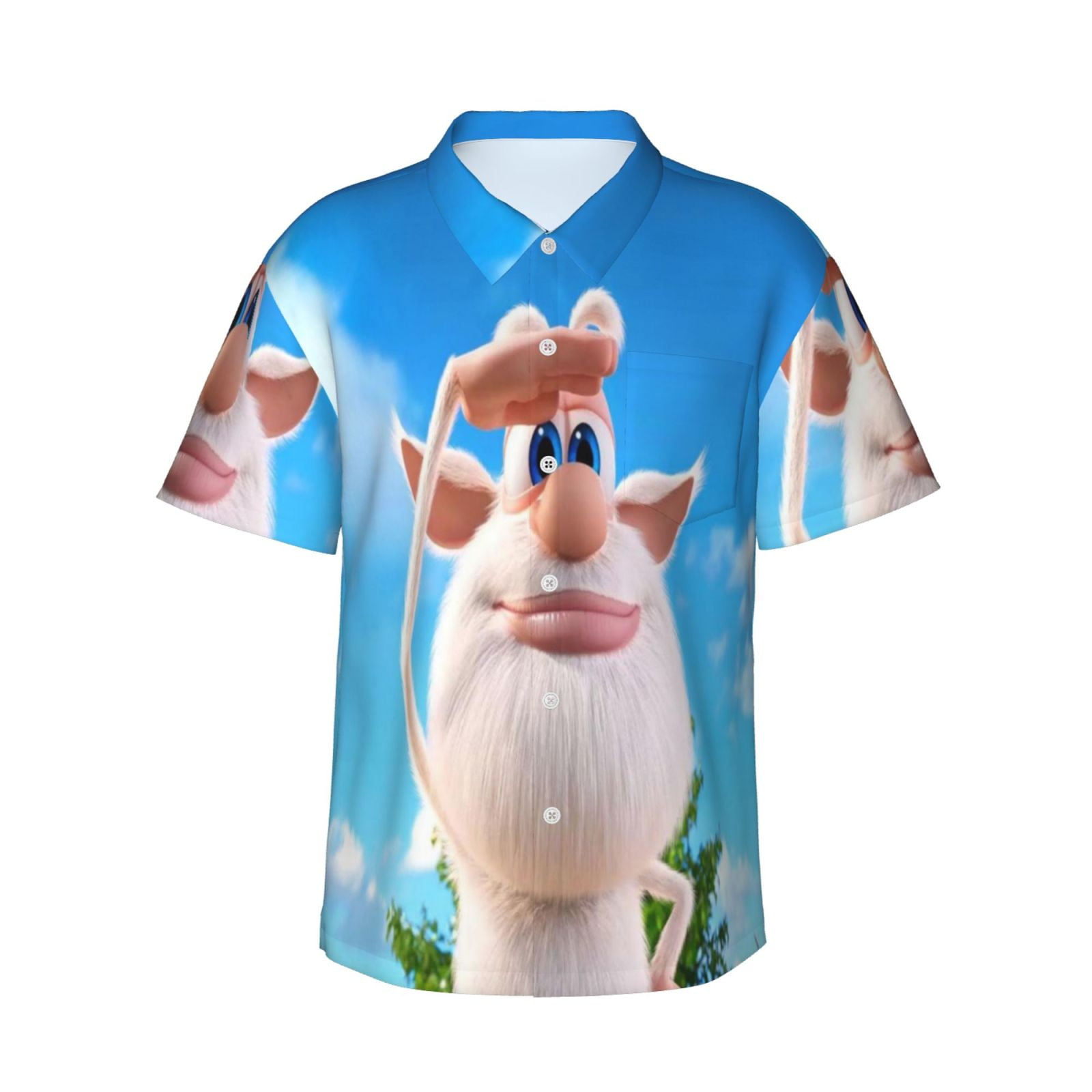 Boo-Ba 3d Print Casual Button Down Short Sleeve Cuba Collar Shirt For ...