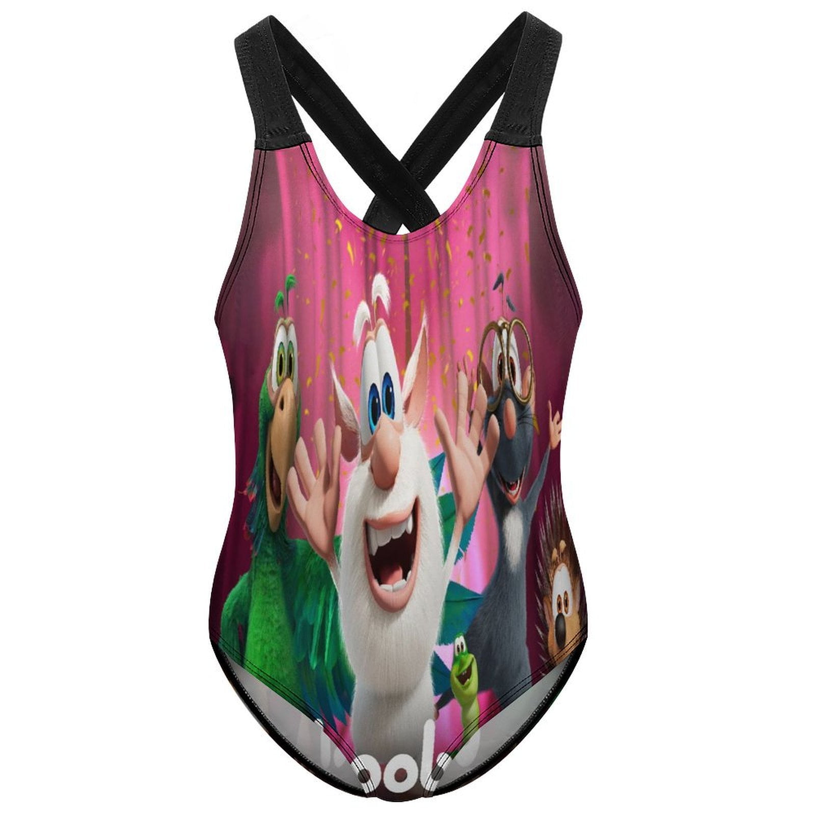 Boo-Ba One Piece Swimsuit for Girls Crewneck Sleeveless Back Cross ...