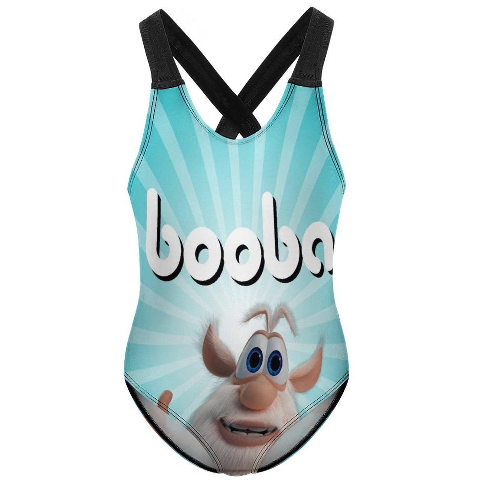 Boo-Ba One Piece Swimsuit for Girls Crewneck Sleeveless Back Cross ...
