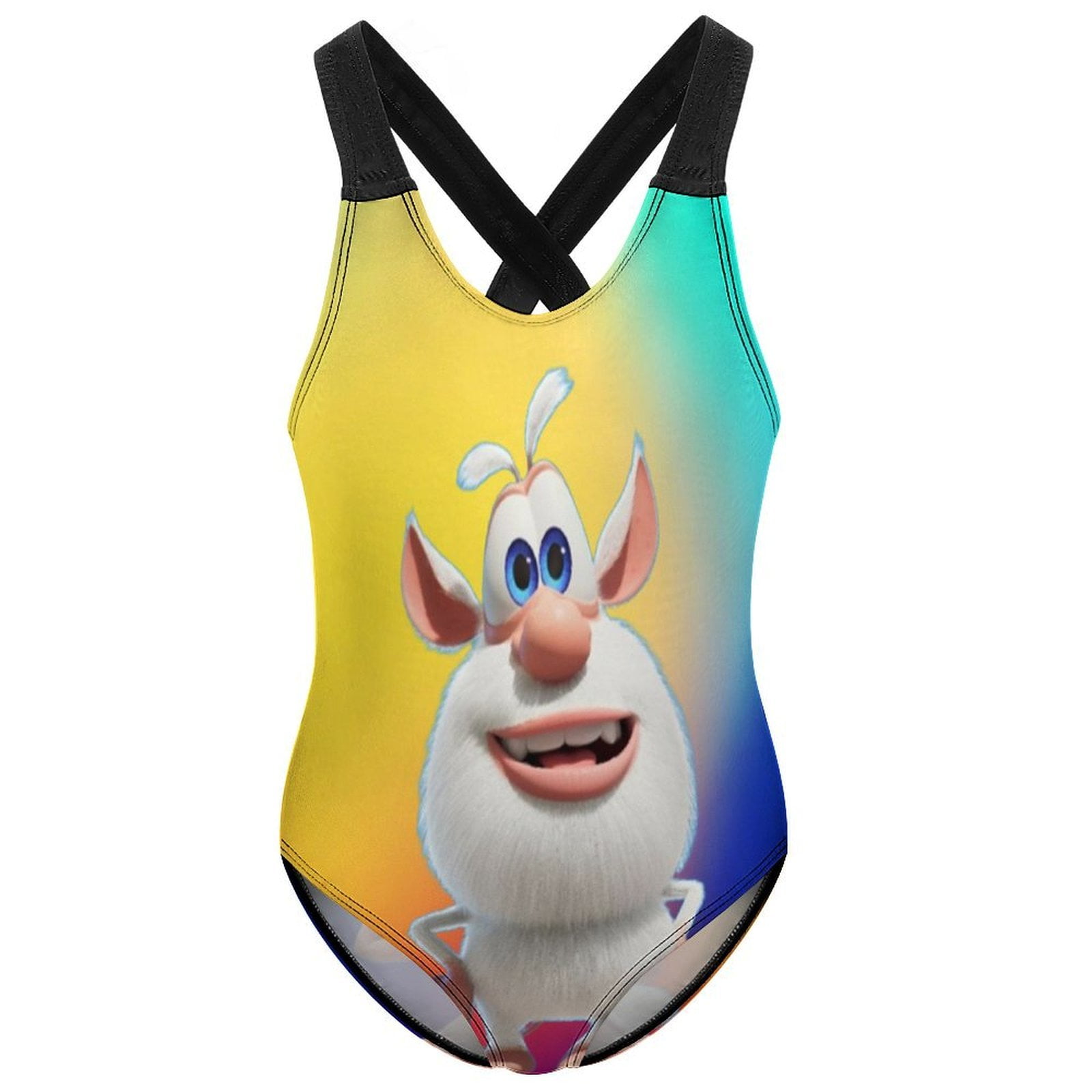 Boo-Ba One Piece Swimsuit for Girls Crewneck Sleeveless Back Cross ...