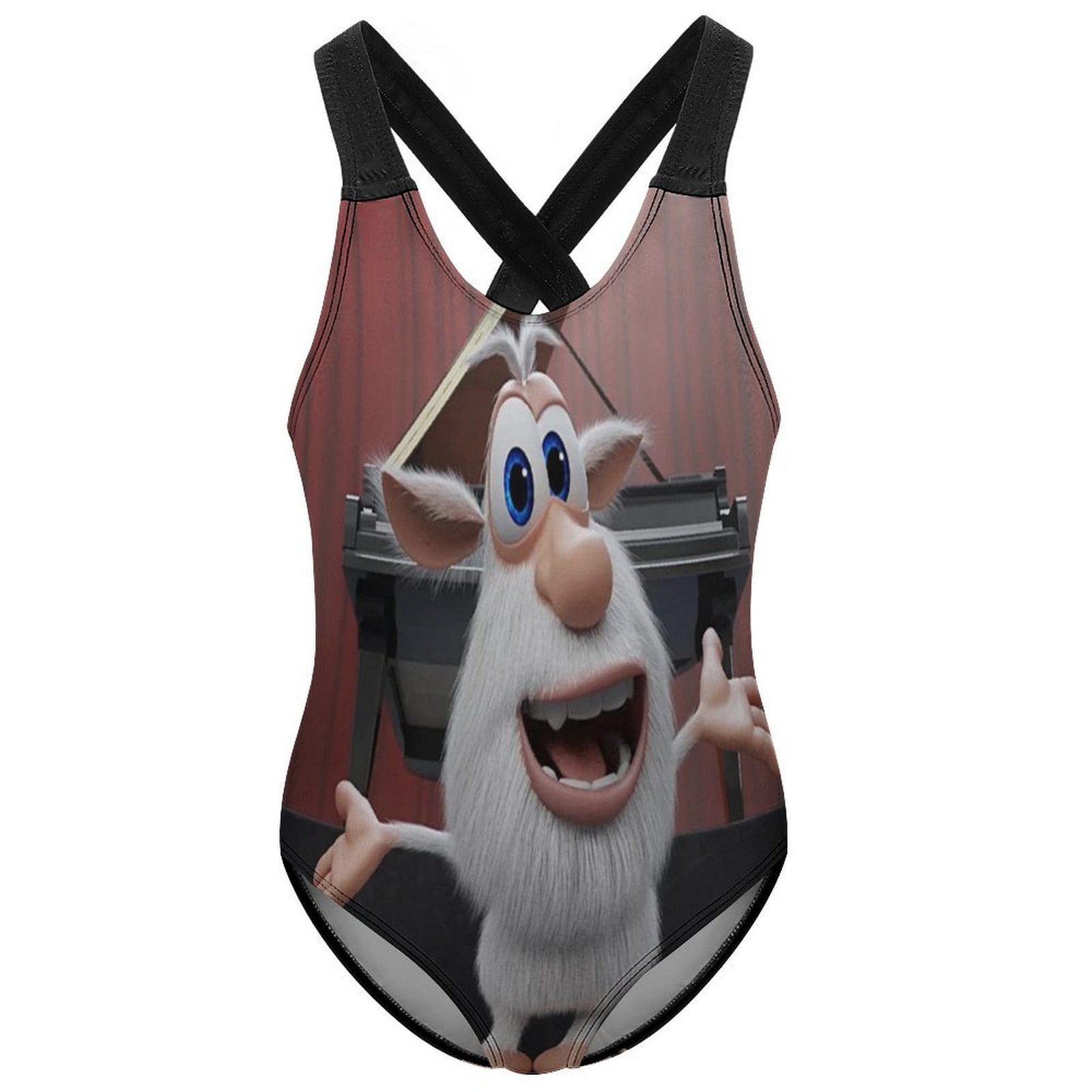 Boo-Ba One Piece Swimsuit for Girls Crewneck Sleeveless Back Cross ...