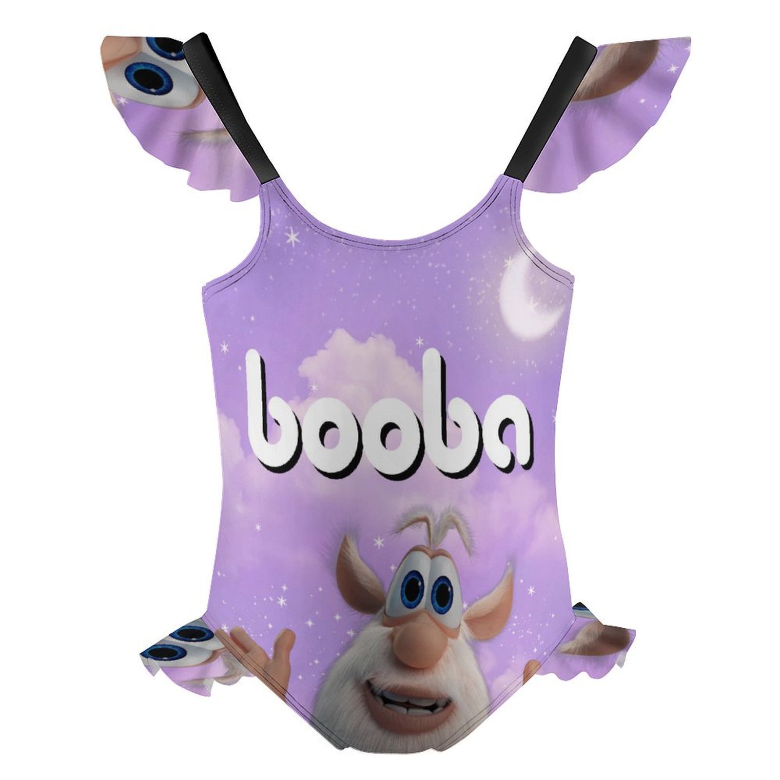 Boo-Ba One Piece Swimsuit for Girls Flutter Sleeve Strap Bathing Suit ...