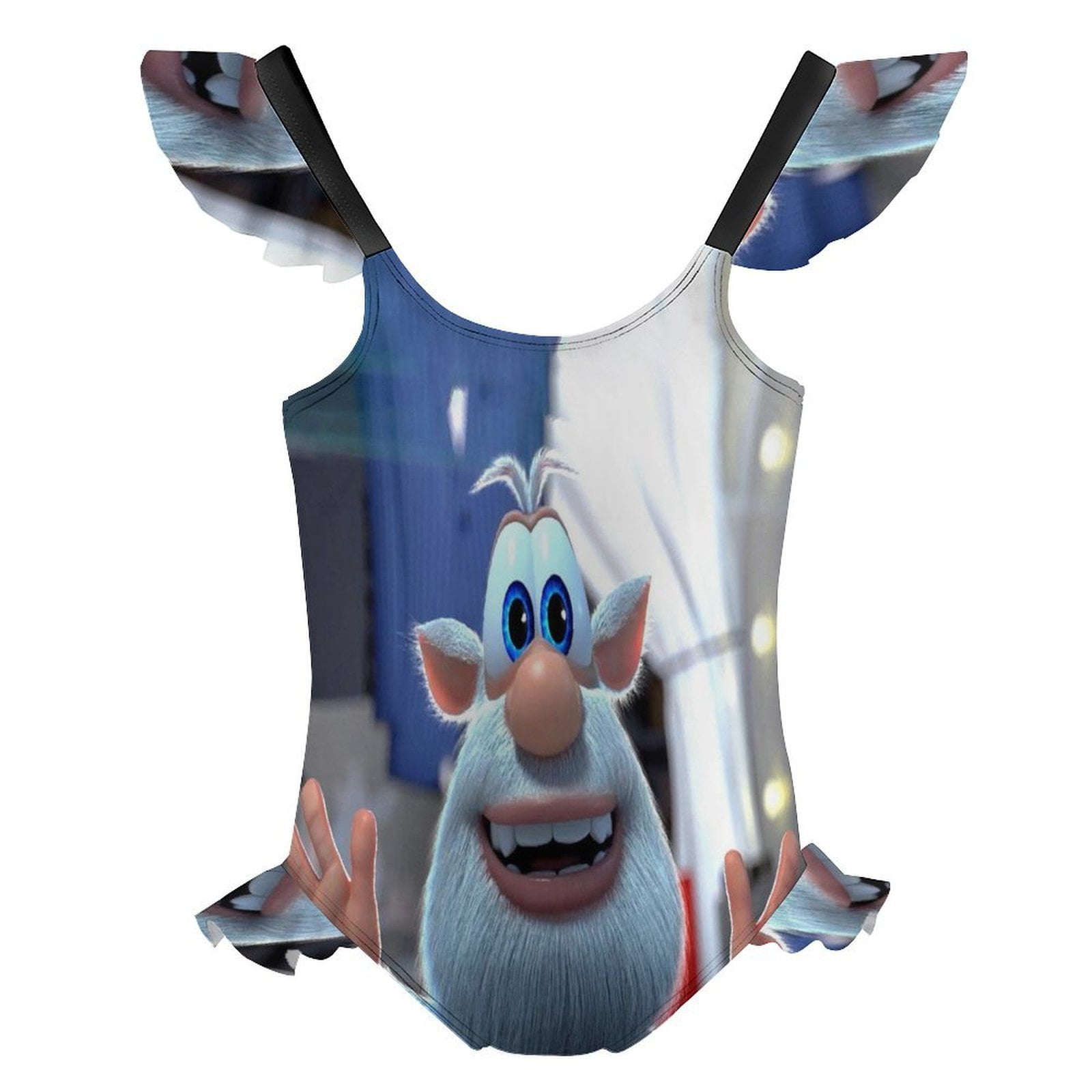 Boo-Ba One Piece Swimsuit for Girls Flutter Sleeve Strap Bathing Suit ...