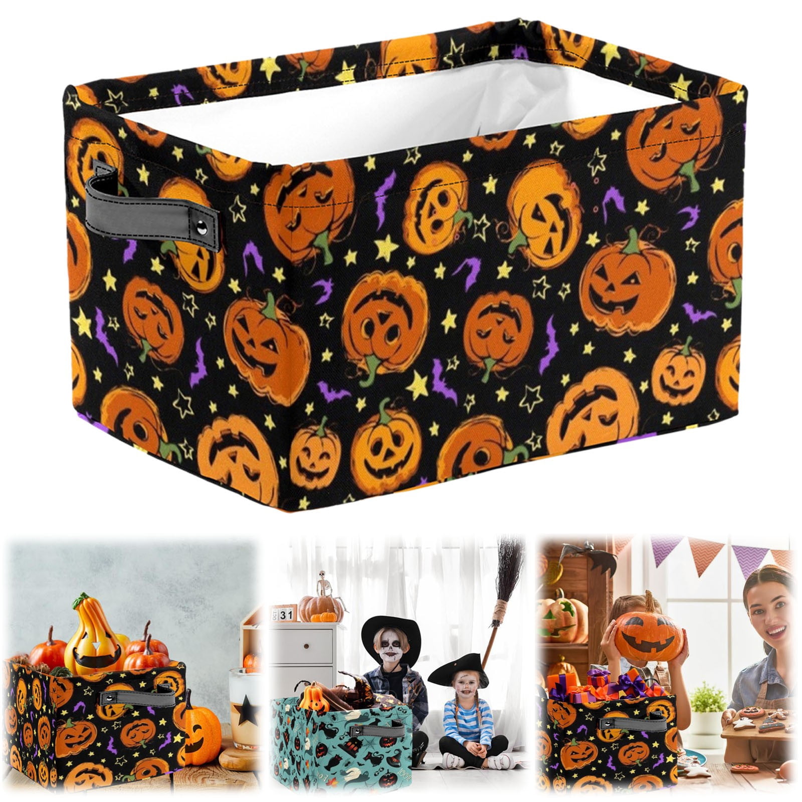 Boo Basket Cube Organizer Bins Trick or Treat Bags Spooky Basket ...
