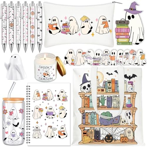 Boo Basket Stuffers for Women Ghost Reading Book Cute Halloween Basket ...