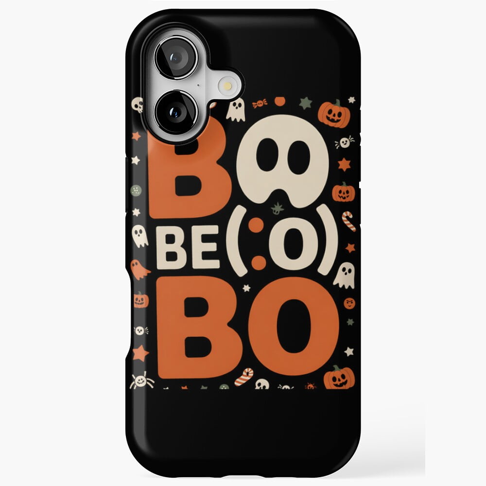 Boo Be O Boo Typography Funny Creepy Halloween Ghost October Pun iPhone ...