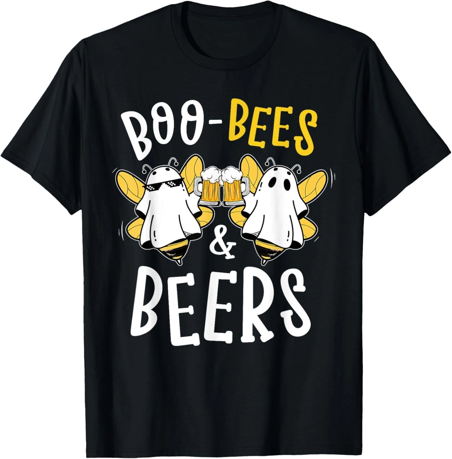 Boo Bees & Beers Couples Funny Autumn Festival Costume Unisex T-Shirt ...