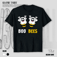 Boo Bees Funny Couple Costume Humor Halloween Pun Quote Art Unisex T ...