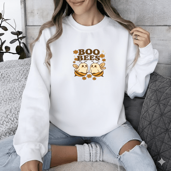 Boo Bees Funny Halloween Pun Humor Couple Matching Quote Sweatshirt, up ...