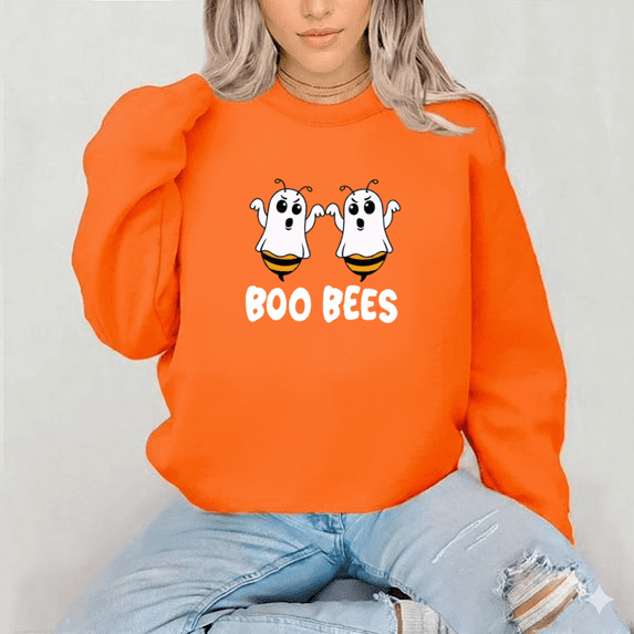 Boo Bees Funny Holiday Bee Pun Humor Cartoon Graphic Sweatshirt, up to ...