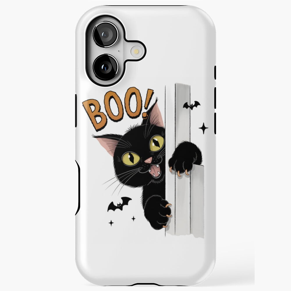 Boo Black Cat Kids Lovers Art Universal Phone Case for iPhone 11–17 Pro ...