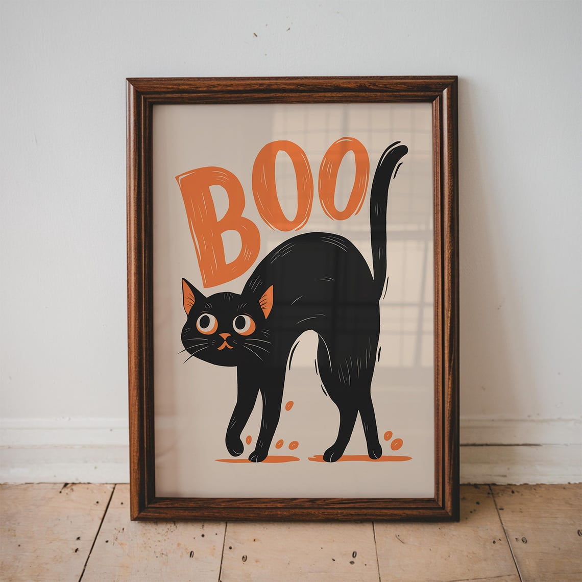 Boo Black Cat Poster, Cute Home Decor, Aesthetic Decor, Apartment Decor ...
