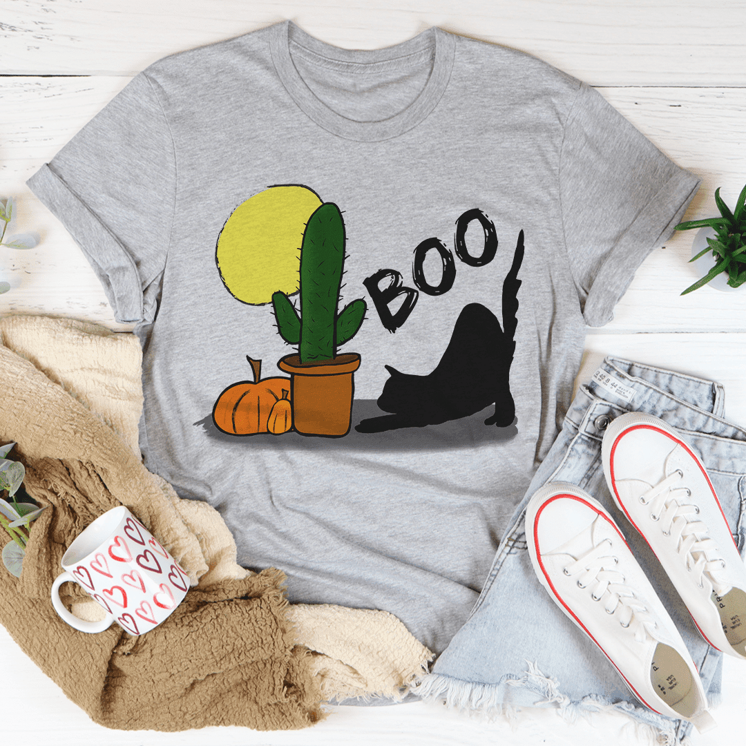 Boo Black Cat Tee Athletic Heather S Peachy Sunday T-Shirt - Walmart.com