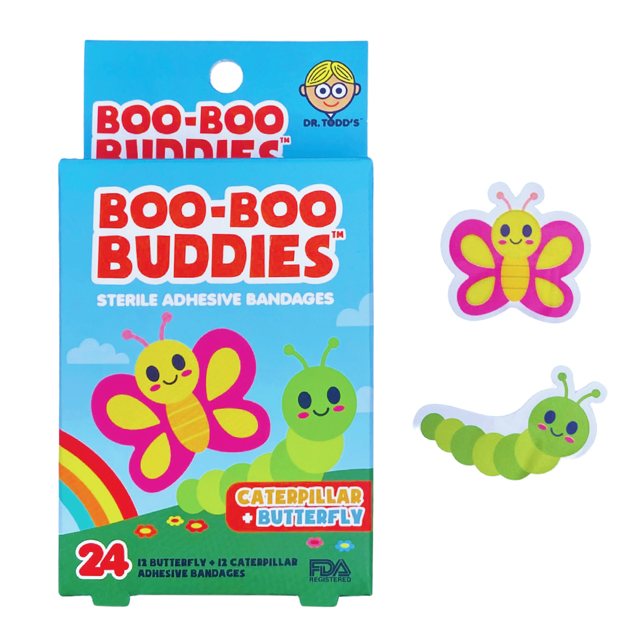 Boo-Boo Buddies Caterpillar and Butterfy Cute Bandages - Walmart.com