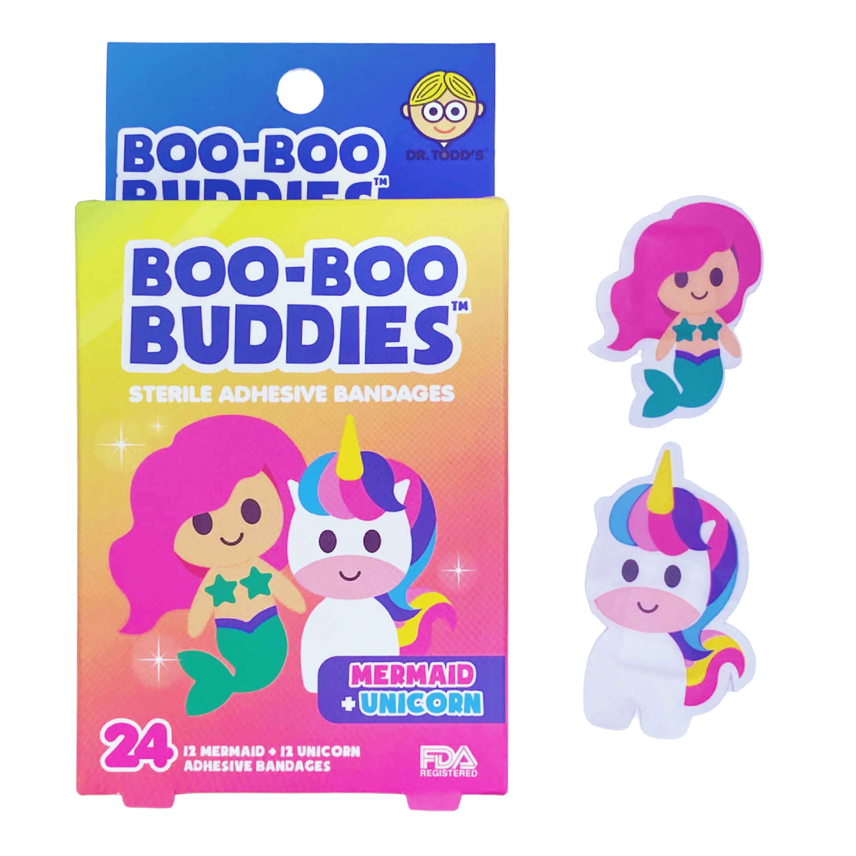 Boo-Boo Buddies Mermaid and Unicorn Shape Bandages - Walmart.com