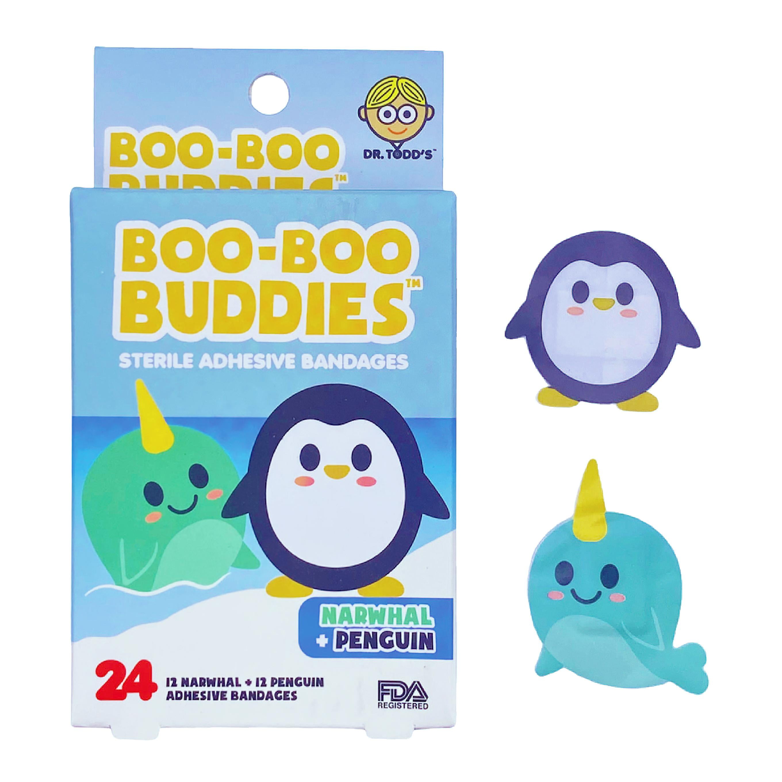 Boo-Boo Buddies Narwhal and Penguin Bandages - Walmart.com