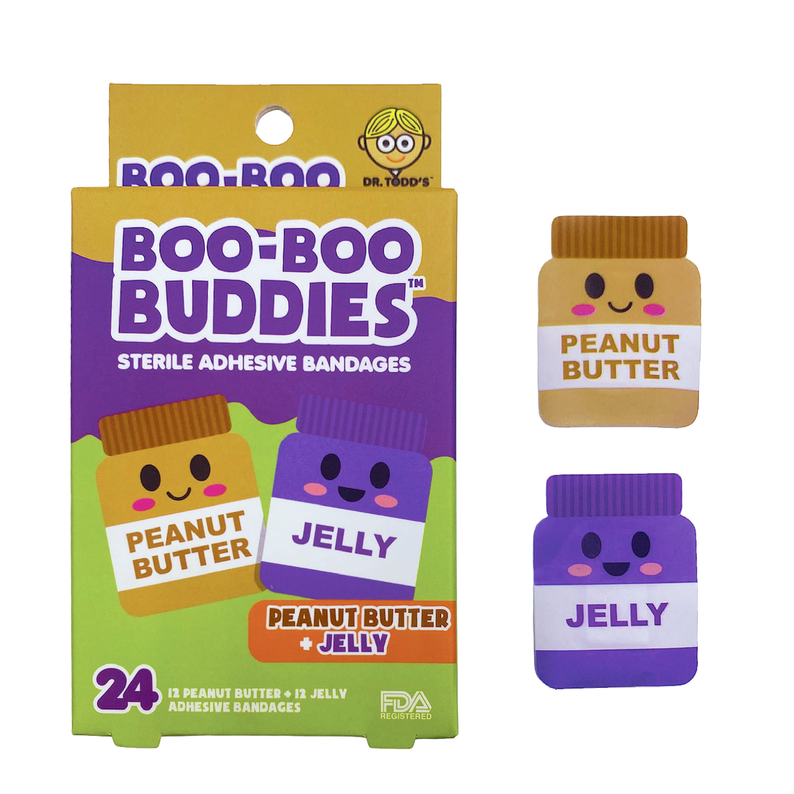 Boo-Boo Buddies Peanut Butter and Jelly Bandages - Walmart.com