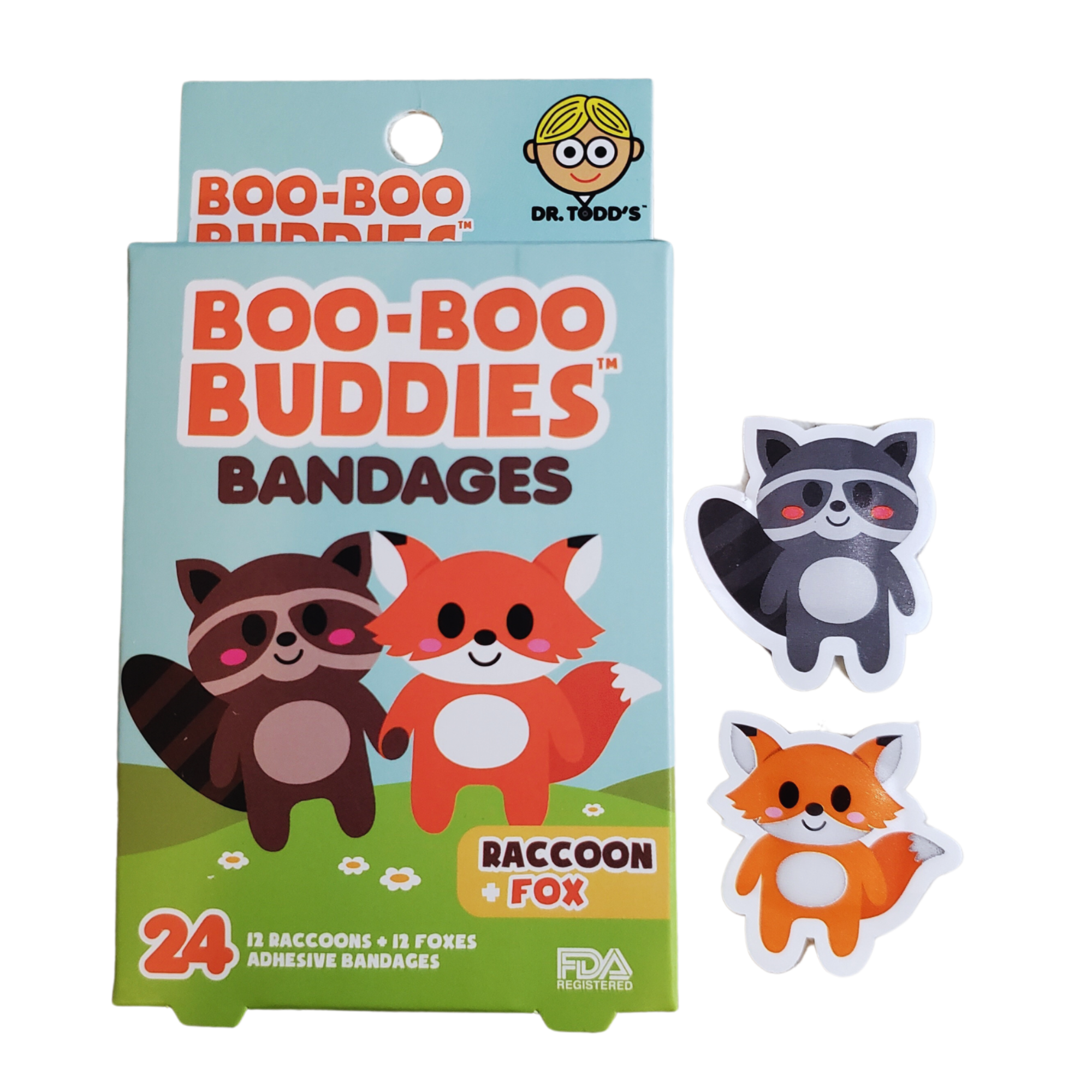 Boo-Boo Buddies Raccoon and Fox Bandages - Walmart.com