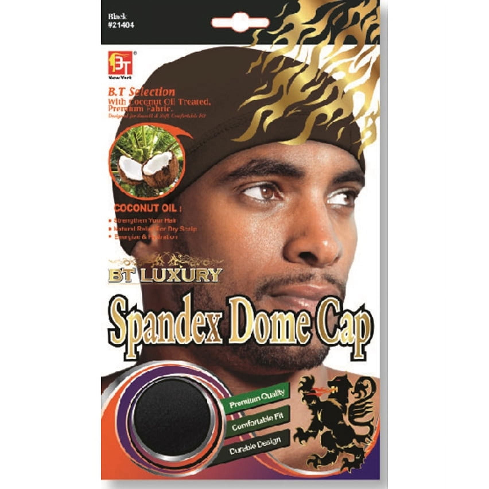 Boo Boo Cap, Luxury Man Spandex Dome Cap, Black, Coconut Oil Treated ...