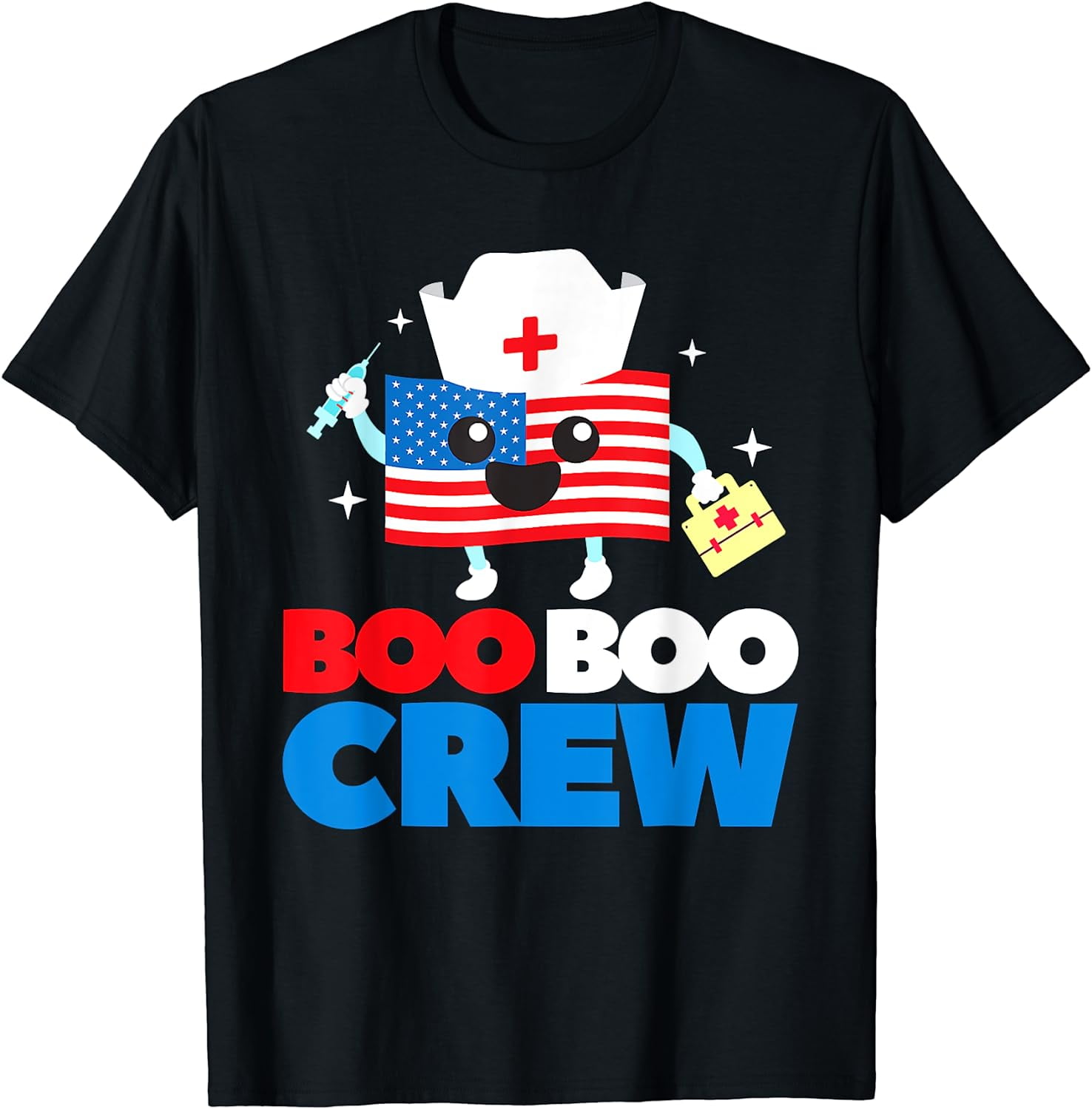 Boo Boo Crew American Flag Funny 4th Of July USA Nurse Gift T-Shirt ...