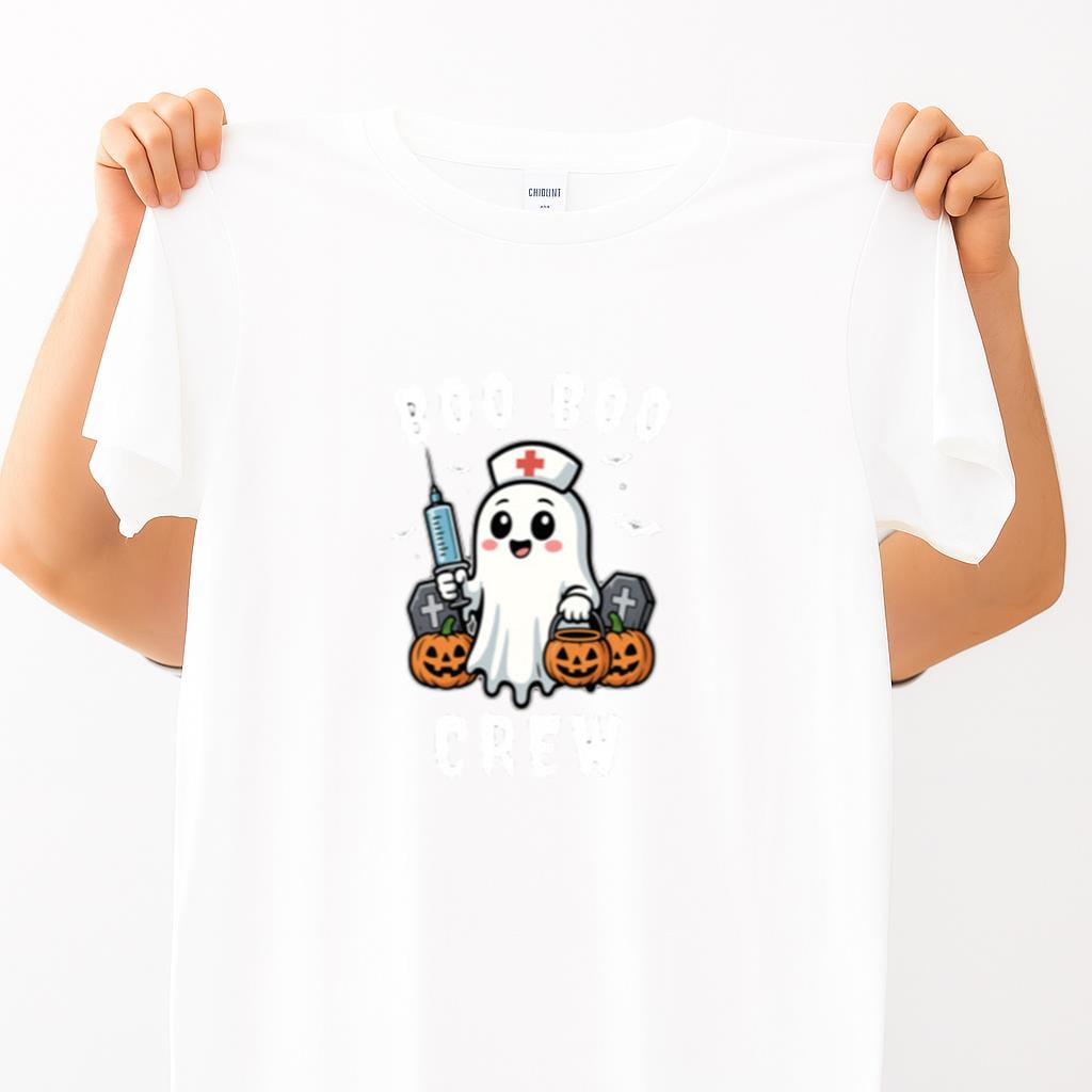 Boo Boo Crew Cute Nurse Ghost Halloween Medical Graphic Unisex T-Shirt ...